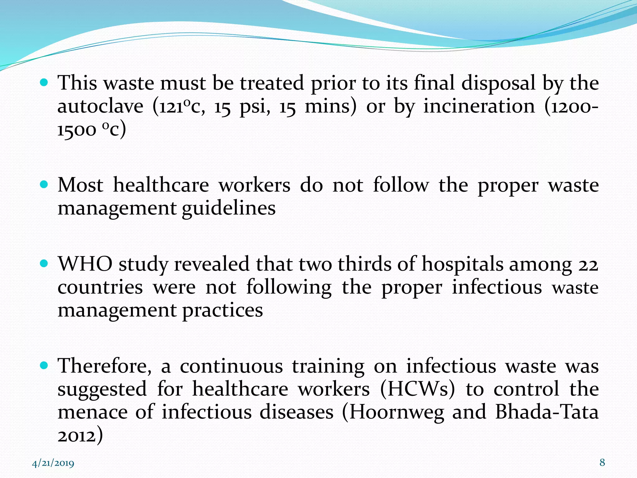 Research paper ppt infectious waste management | PPT