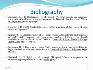 Research paper ppt infectious waste management | PPT