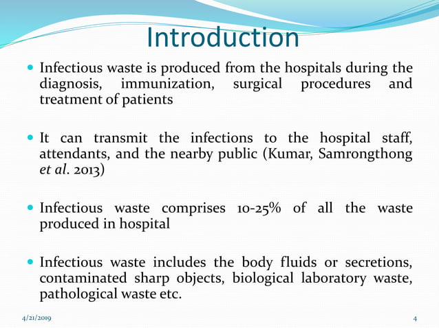 Research paper ppt infectious waste management | PPT