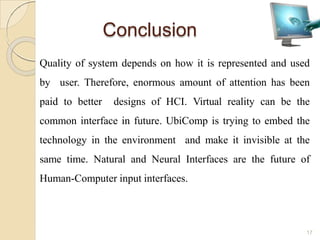 Human Computer Interface (HCI) | PPTX