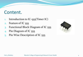 Module 3 :IC555 Timer IC & ITs Applications | PPTX