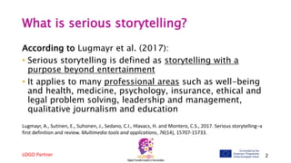 Hum@n Project: Digital Storytelling module: Serious Storytelling | PPTX