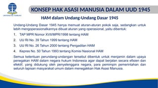 Konsep Hak Asasi Manusia dalam UUD 1945. | PPTX