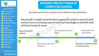 Computer Science Mastersproject Ideas | PPTX