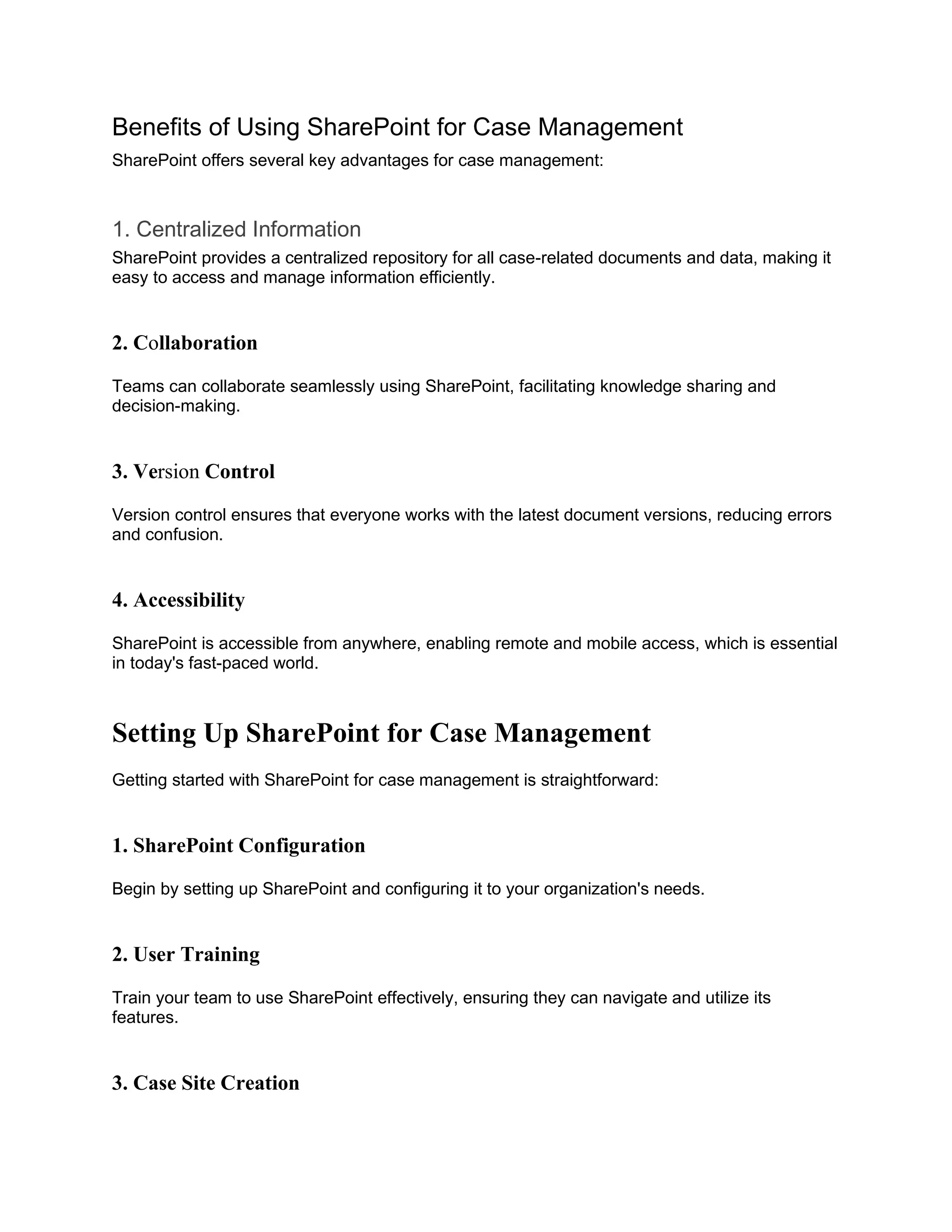 SharePoint for Case Management and Document Review | PDF
