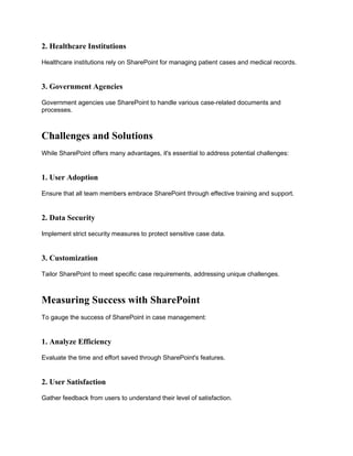 SharePoint for Case Management and Document Review | PDF