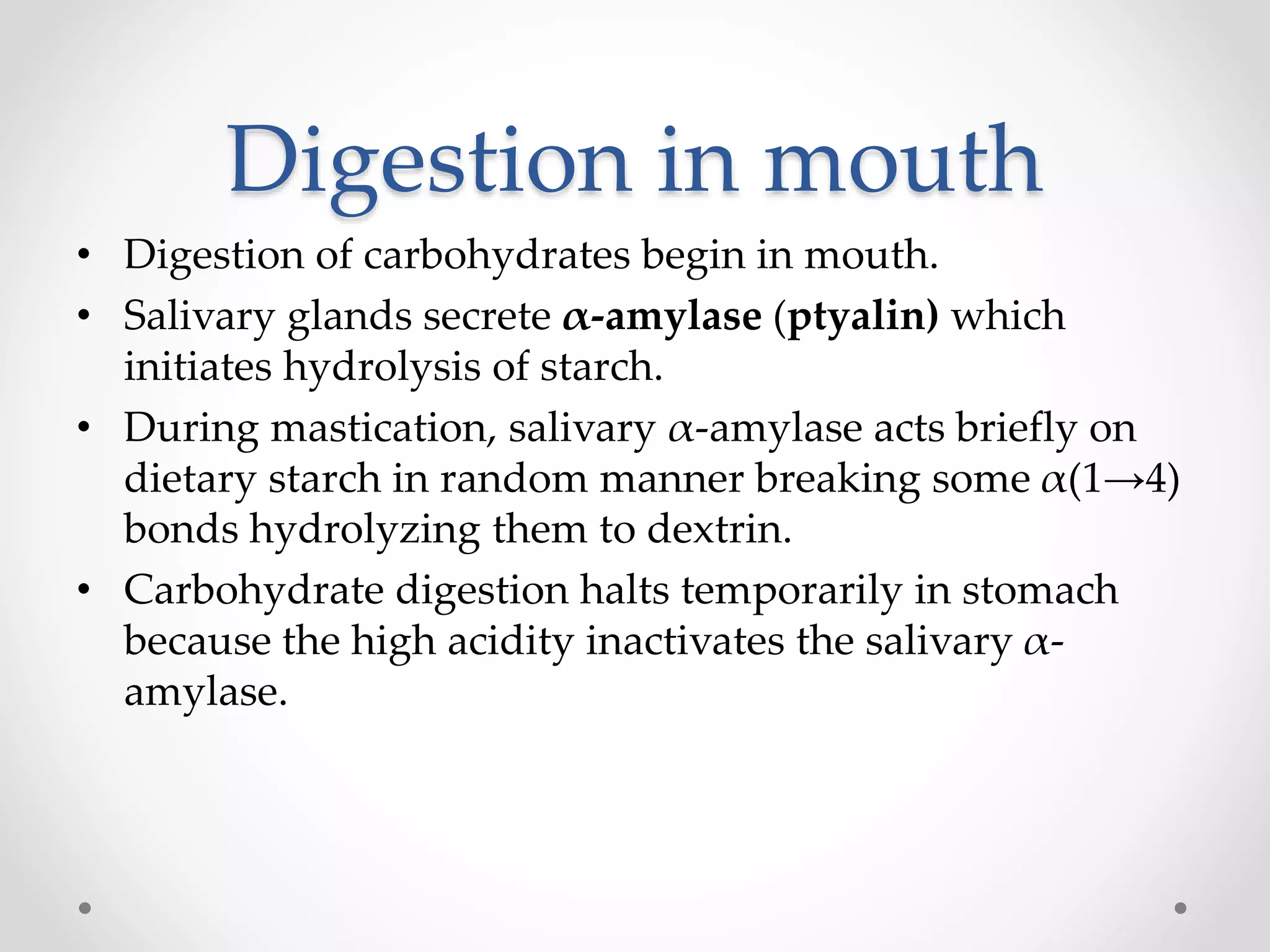 Digestion and Absorption of Carbohydrates- Biochemistry | PPTX