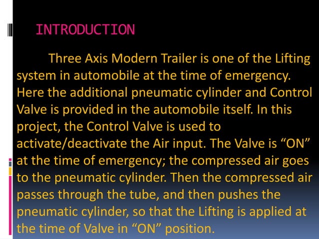 pneumatic three ax axis modern trailer | PPT