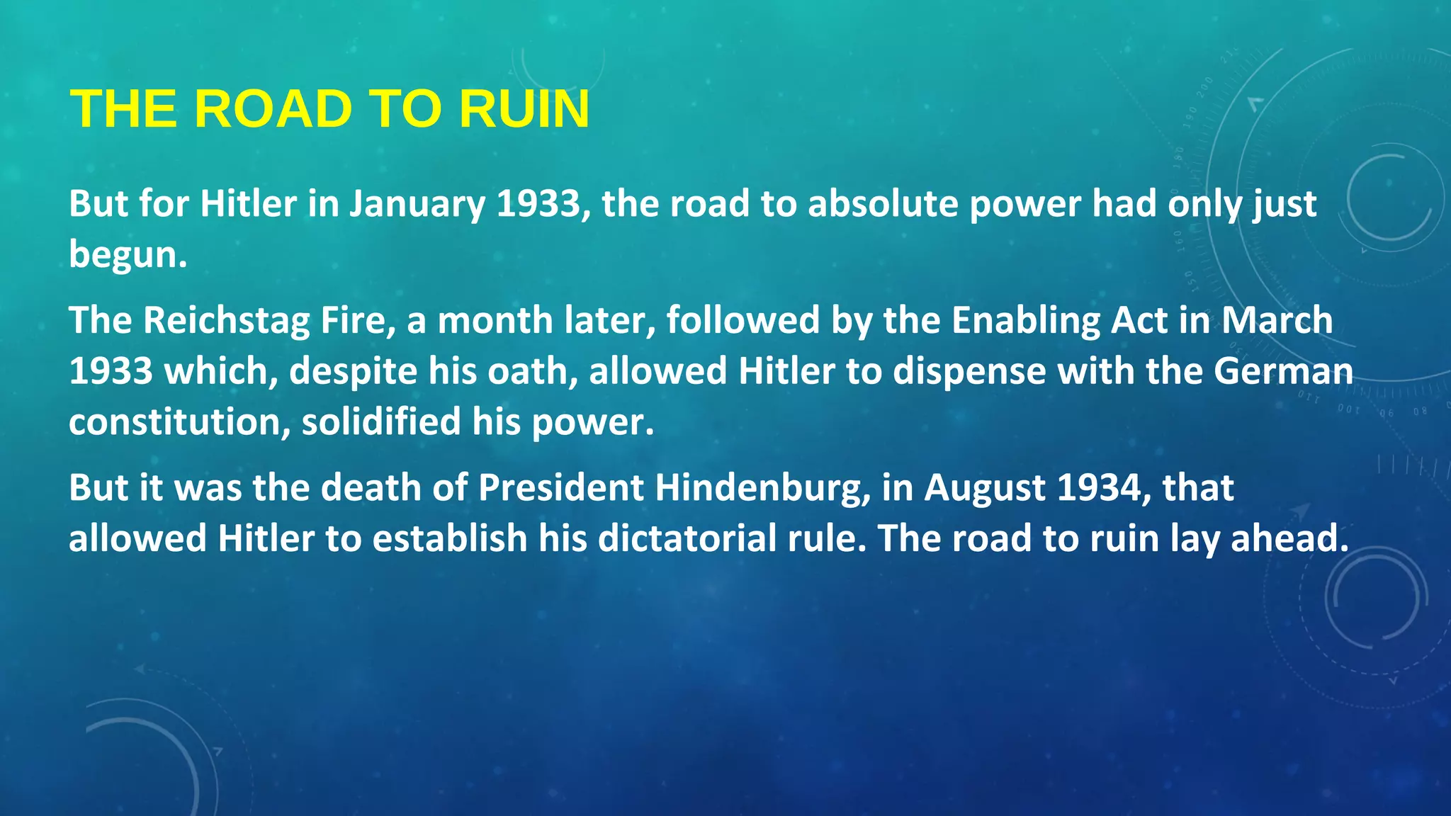CAMBRIDGE A2 HISTORY: HITLER APPOINTED AS A CHANCELLOR | PPT