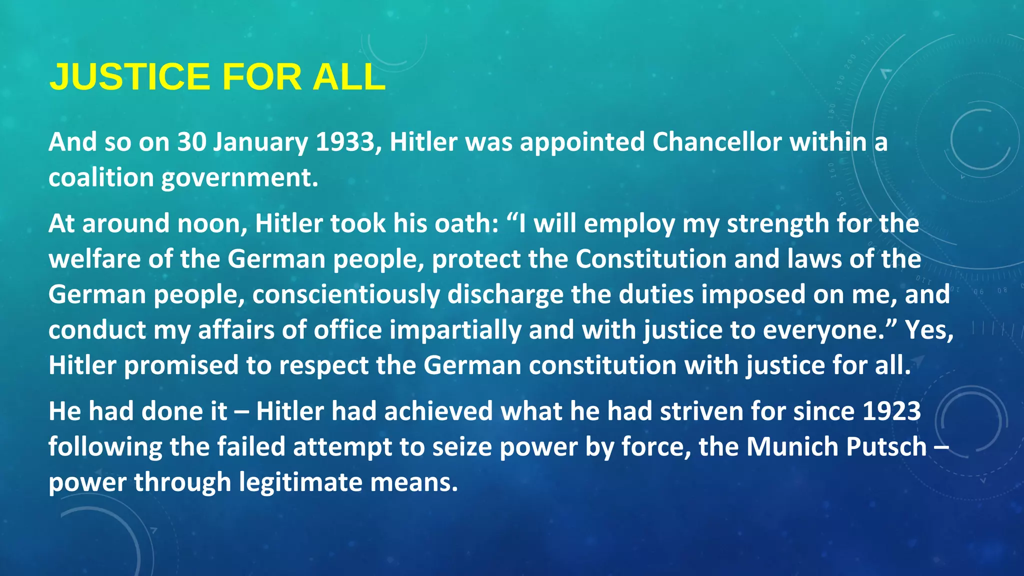 CAMBRIDGE A2 HISTORY: HITLER APPOINTED AS A CHANCELLOR | PPT