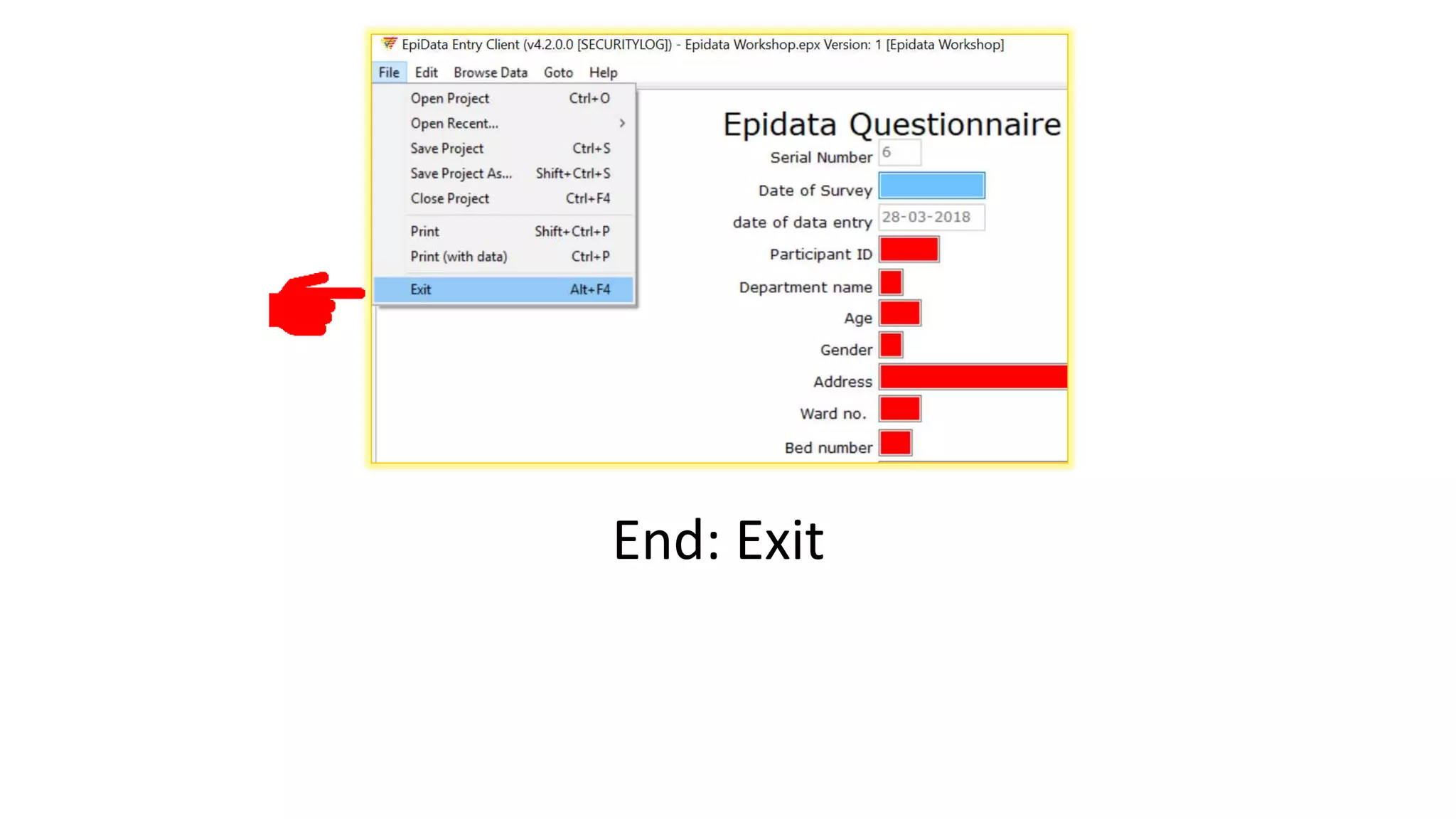 How to enter data and export data by using Epidata entry client? | PPTX
