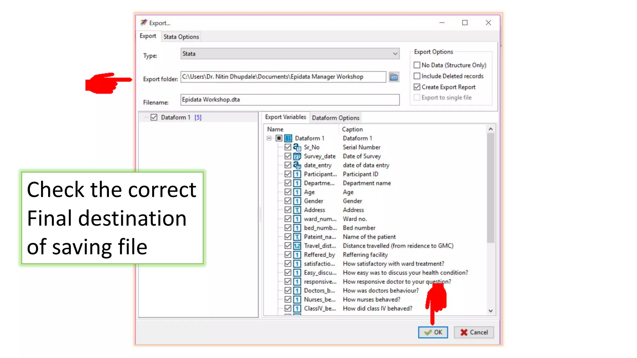 How to enter data and export data by using Epidata entry client? | PPTX