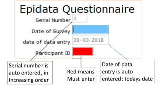 How to enter data and export data by using Epidata entry client? | PPTX
