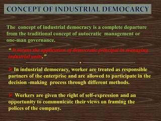 industrial democracy | PPTX | Civic affairs | Politics