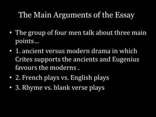 Literary Criticism - Essay on Dramatic Poesy | PPT