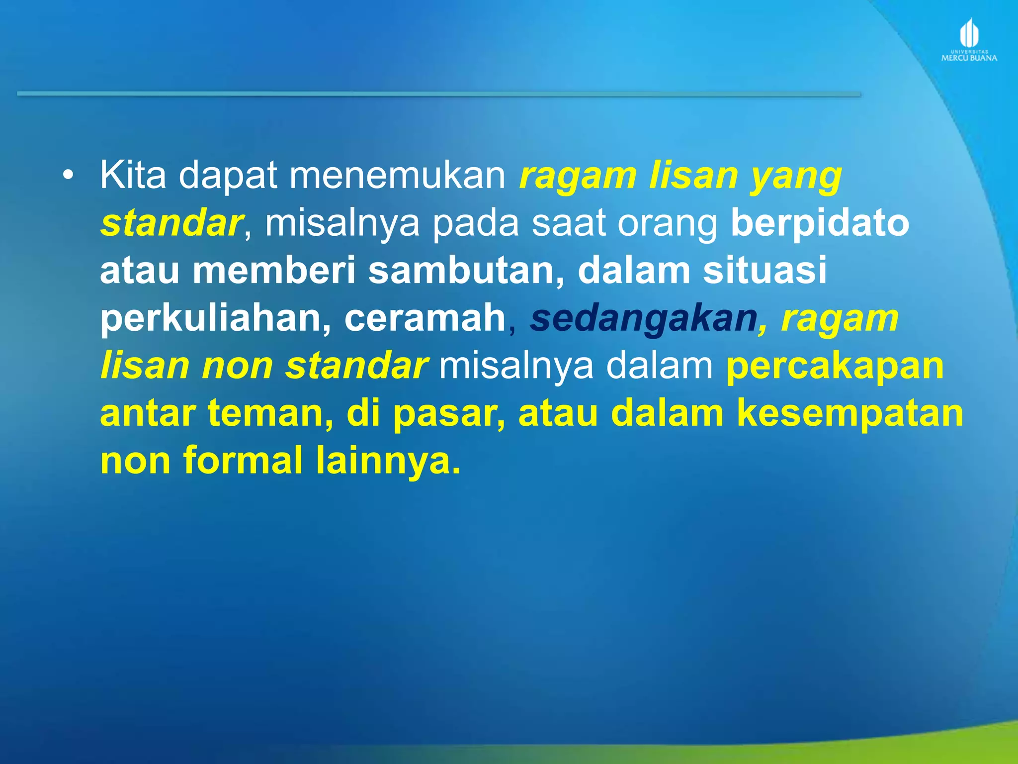 Ragam bahasa indonesia | PPTX