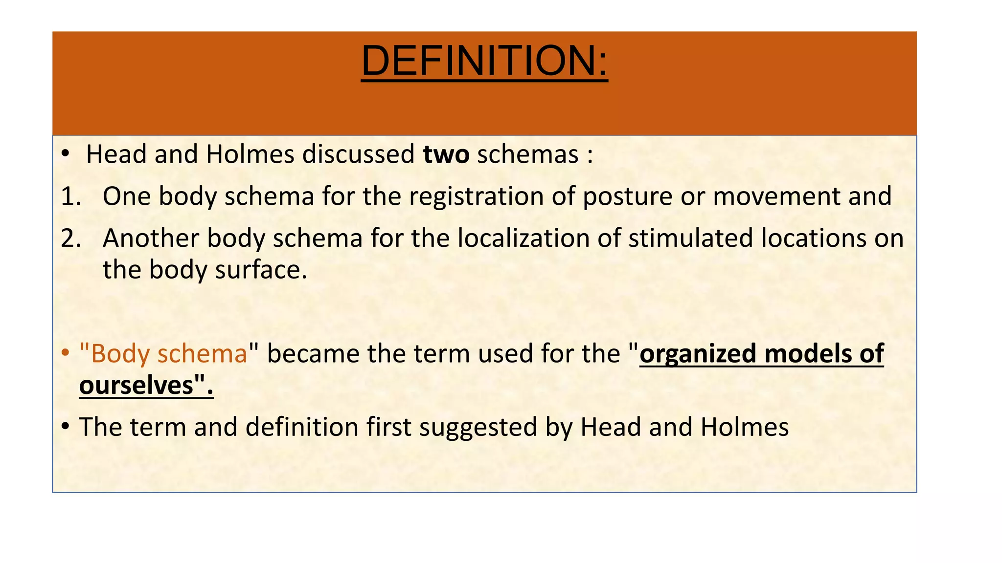 distribution of body schema and spatial relationship | PPTX