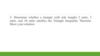 Triangle Inequality Theorem, Triangle Inequality | PPT