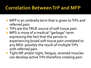 Myofascial Pain and Trigger Points By: Brooke Petho (Grand Valley State ...