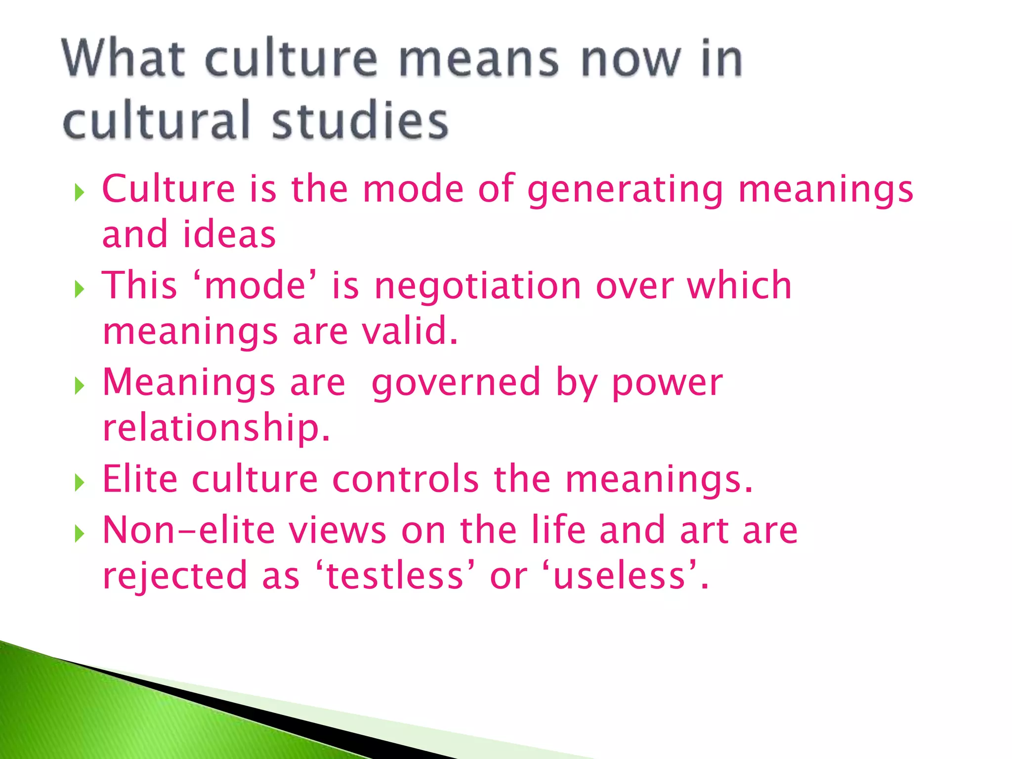 The Production and consumption of culture | PPTX