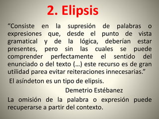 Figuras literarias: sinestesia, elipsis y pleonasmo | PPTX