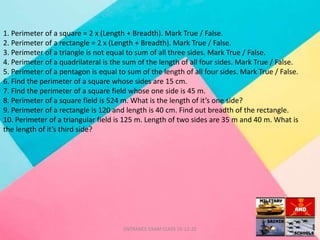 6th Math - Area & Perimeter | PPTX
