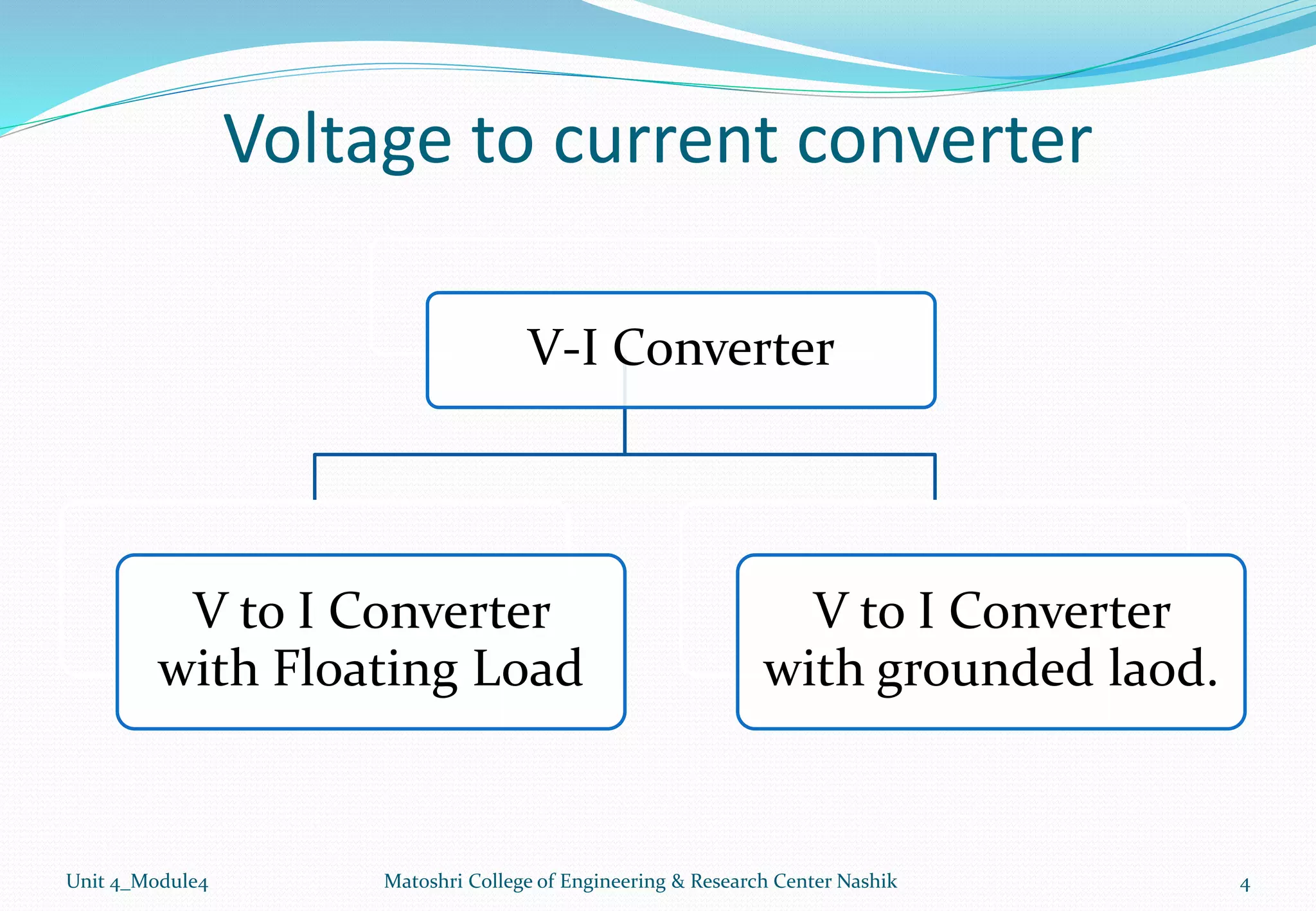 Module4: opamp as a V-I & I-V Converter | PPTX