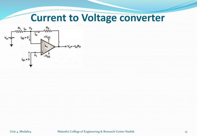 Module4: opamp as a V-I & I-V Converter | PPTX | Computer Peripherals | Computing