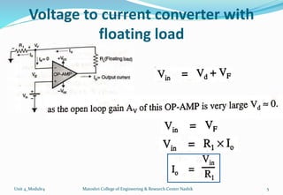 Module4: opamp as a V-I & I-V Converter | PPTX