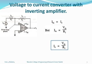 Module4: opamp as a V-I & I-V Converter | PPTX