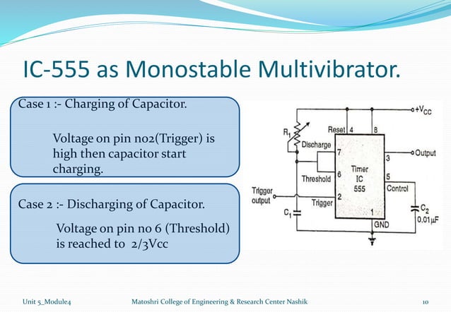 Module 4 :Ic 555 As A Astable & Monostable Multivibrator | PPTX