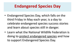 Endangered species and its conservation methods | PPT