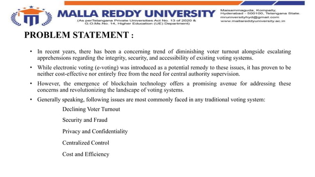 Blockchain Enabled Voting System Major Project | PPTX | Computing ...