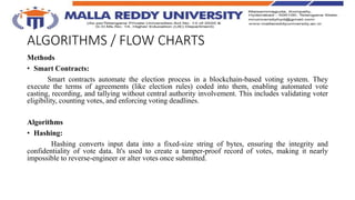 Blockchain Enabled Voting System Major Project | PPTX