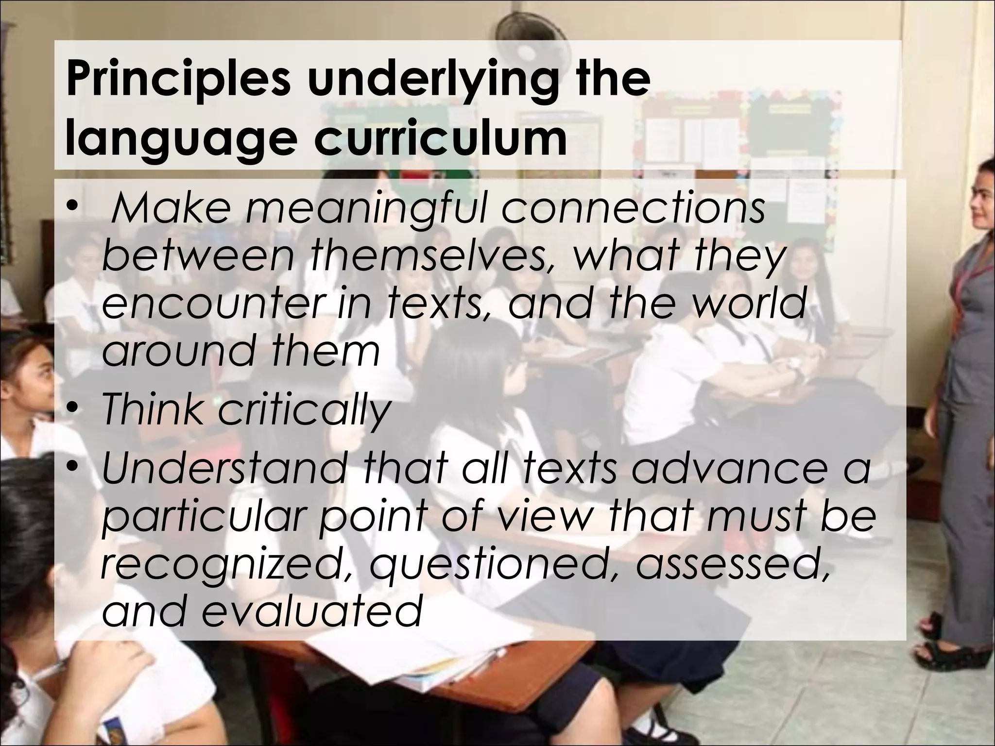 Curriculum Approach in Language Teaching | PPT