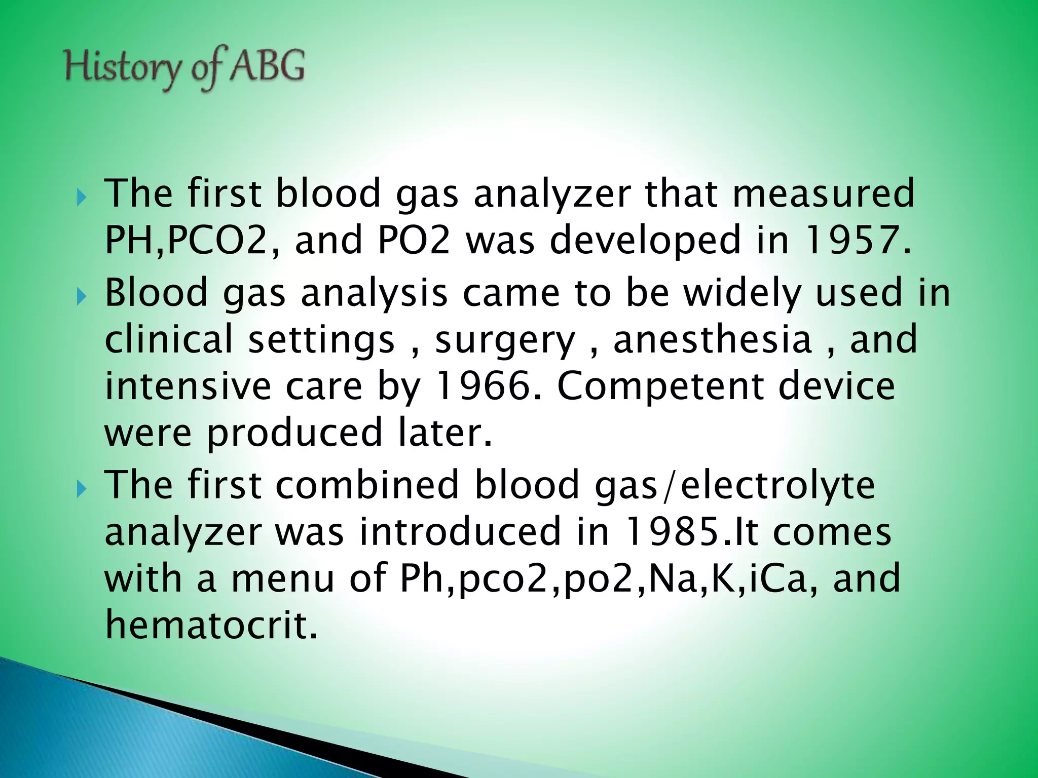 ARTERIAL BLOOD GAS ANALYSING MACHINE | PPTX