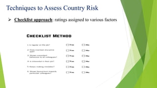 Assessing and Dealing with Country Risk | PPTX