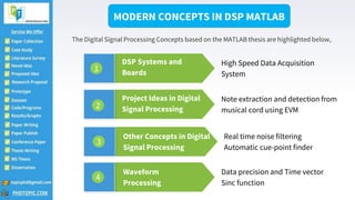 Dsp Matlab Thesis Topics | PPTX | Digital Audio | Computer Software and Applications