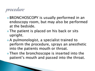 BRONCHOSCOPY | PPTX