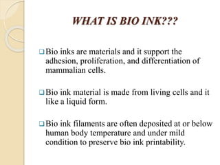 3D BIO PRINTING USING TISSUE AND ORGANS | PPTX