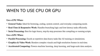 CPU VS GPU Performance a: a comparative analysis | PPT