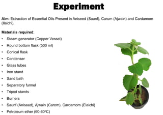 Class 12 Chemistry Investigatory Project - Extraction of Essential Oils ...