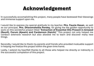Class 12 Chemistry Investigatory Project - Extraction of Essential Oils ...