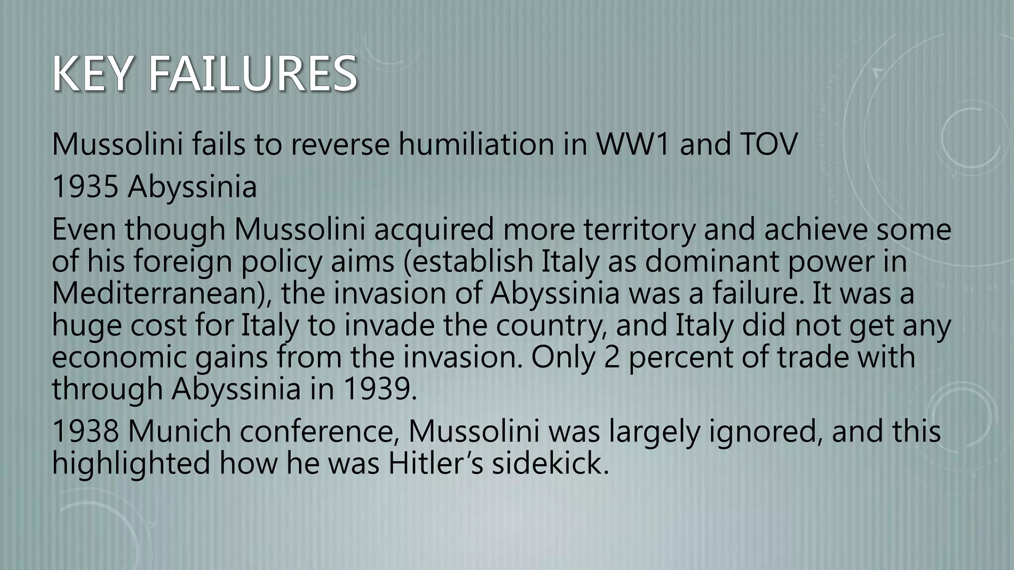 CAMBRIDGE AS HISTORY: MUSSOLINI DIPLOMACY BETWEEN 1923 AND 1934 | PPTX
