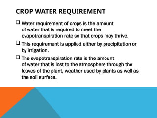 Presentation on Irrigation in Civil Engineering | PPTX