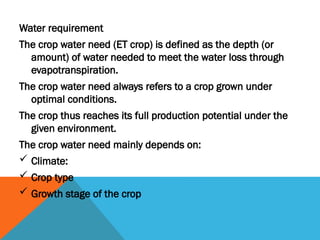 Presentation on Irrigation in Civil Engineering | PPTX