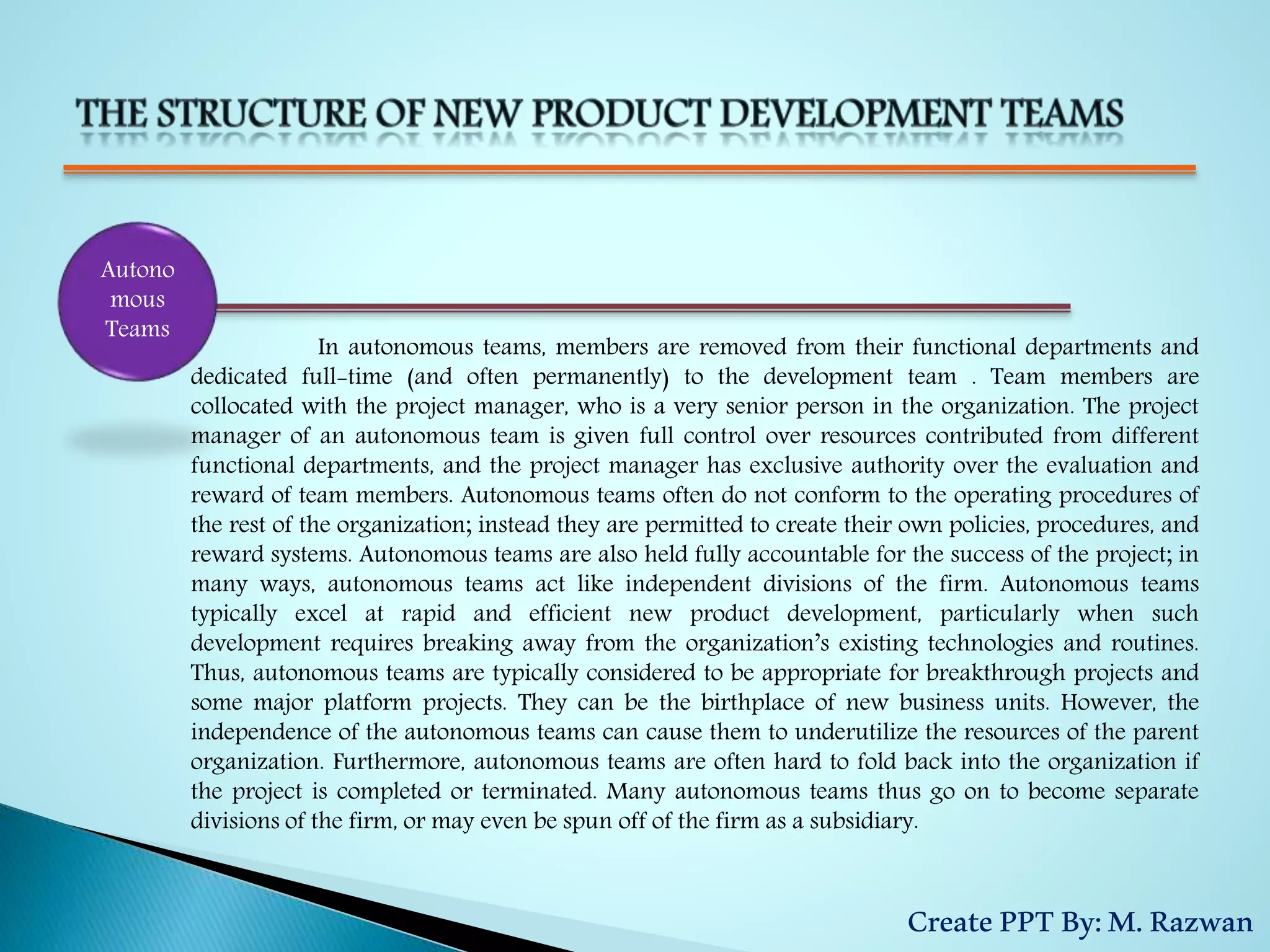 managing new product development teams | PPTX