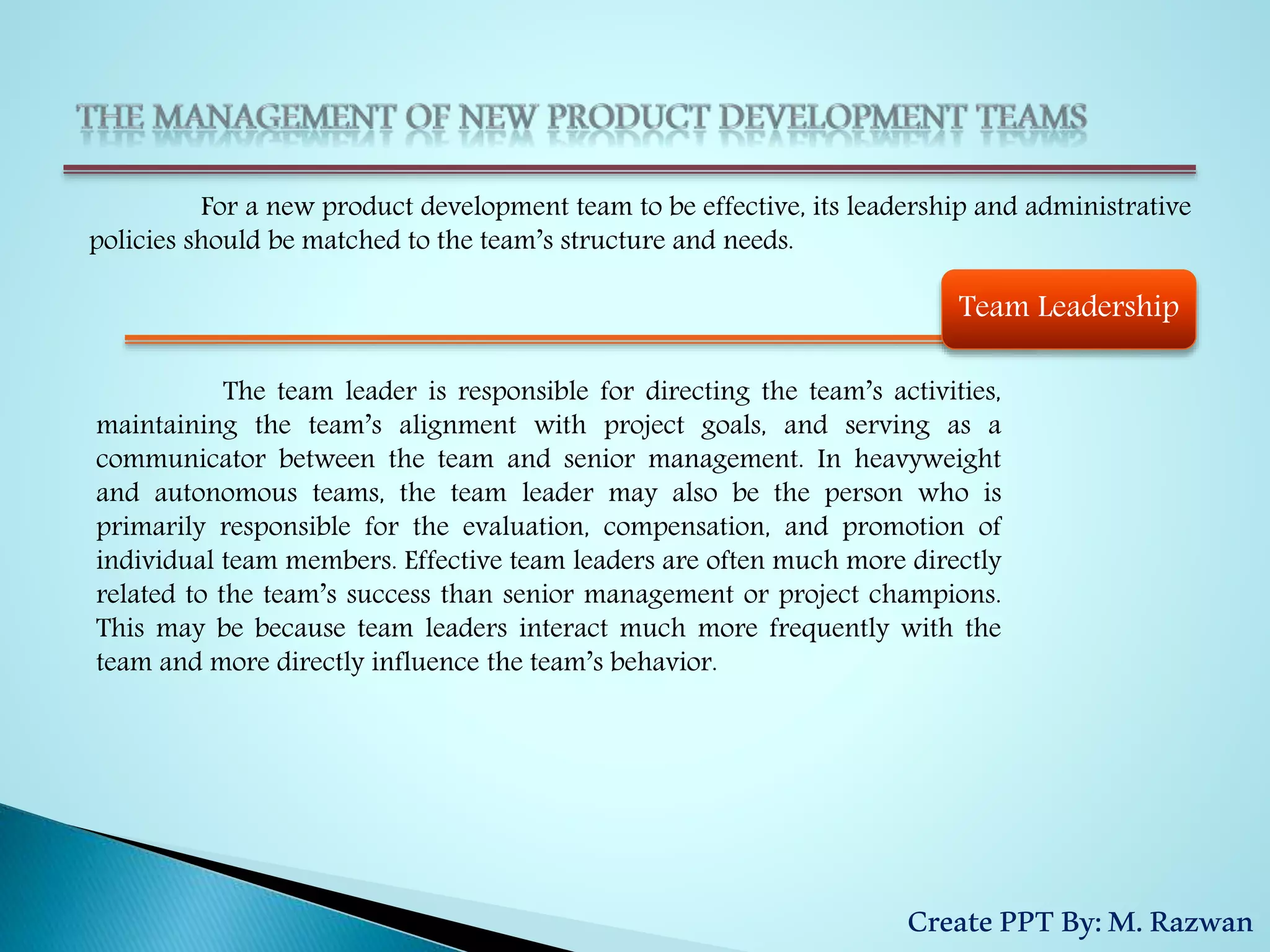 managing new product development teams | PPTX