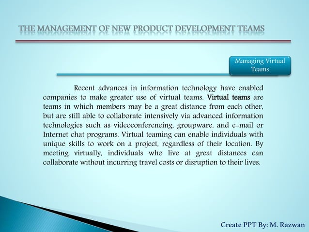 managing new product development teams | PPT
