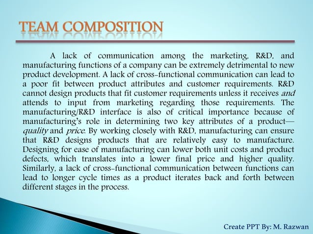 managing new product development teams | PPT